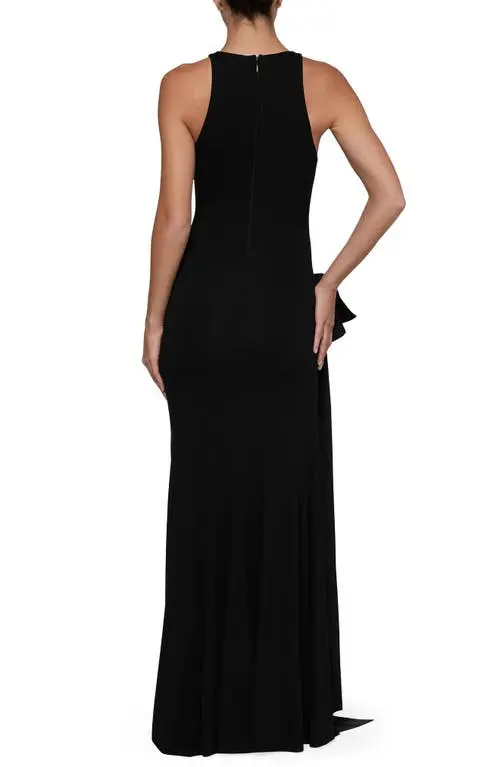 L'Agence Frost Shirred Racerback Bow Gown