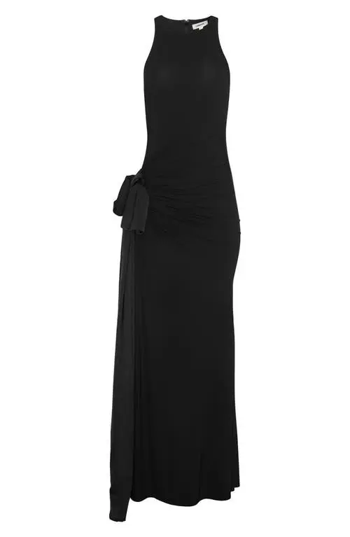 L'Agence Frost Shirred Racerback Bow Gown