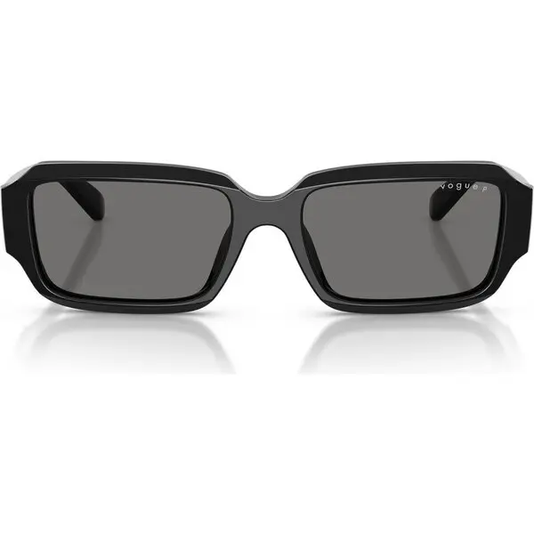 VOGUE Polarized Rectangle Sunglasses - Black/dark Grey Polar
