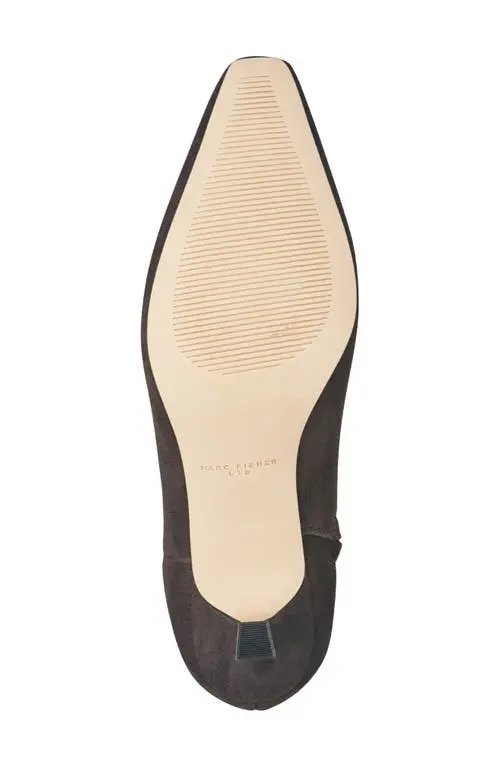 Marc Fisher Kole Square Toe Kitten Heel Bootie - Dark Brown/brown