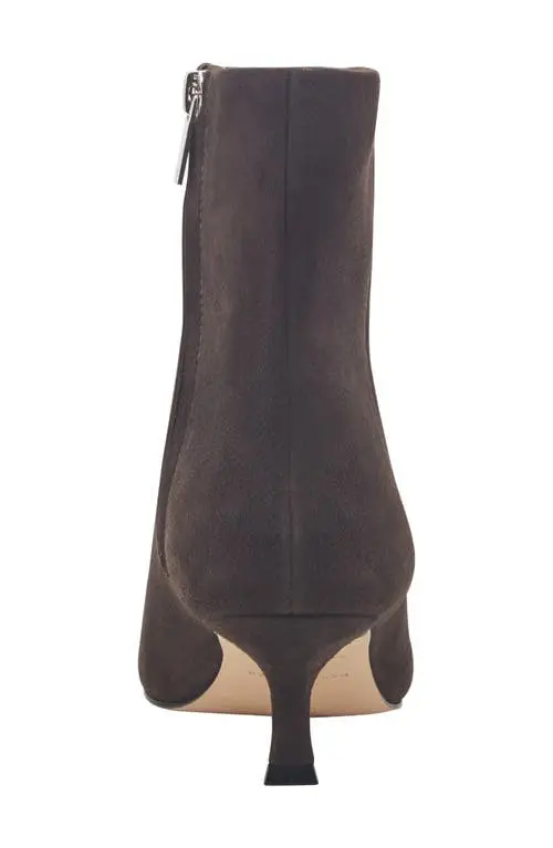 Marc Fisher Kole Square Toe Kitten Heel Bootie - Dark Brown/brown