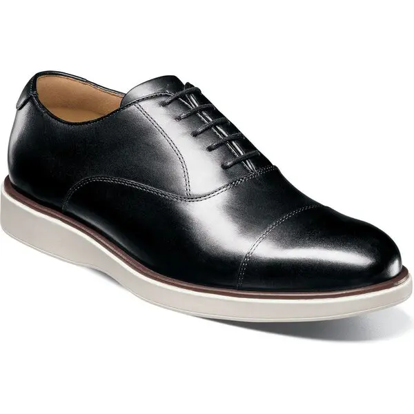Florsheim Avenue Leather Cap Toe Oxford - Black Multi