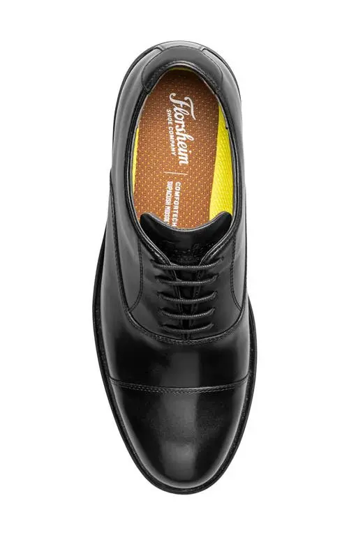 Florsheim Avenue Leather Cap Toe Oxford - Black