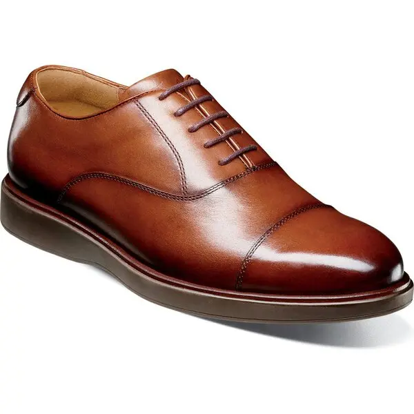 Florsheim Avenue Leather Cap Toe Oxford - Cognac
