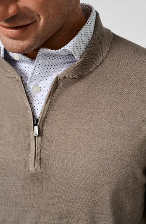 David Donahue Wool Blend Quarter Zip Sweater