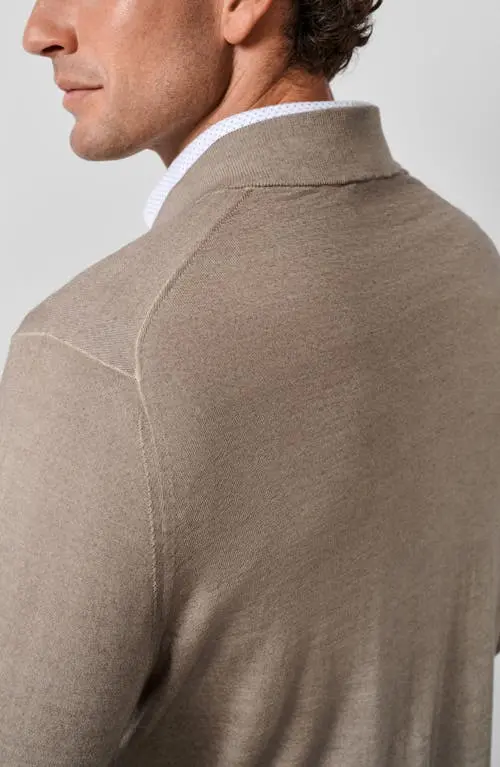 David Donahue Wool Blend Quarter Zip Sweater