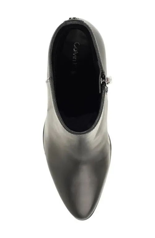 Calvin Klein Deven Leather Bootie - Black Leather