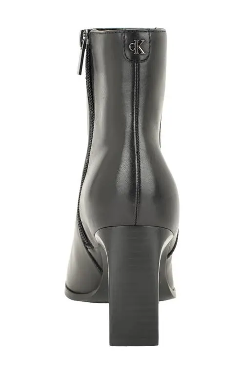 Calvin Klein Deven Leather Bootie - Black Leather
