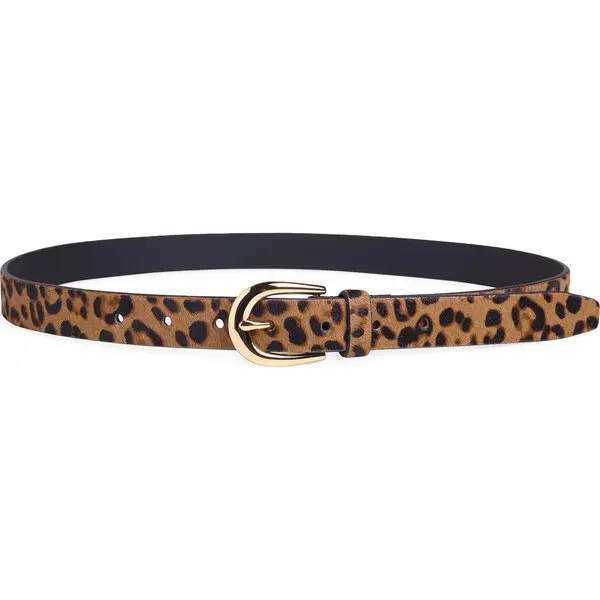 FAVORITE DAUGHTER Skinny Calf Hair Belt - Leopard
