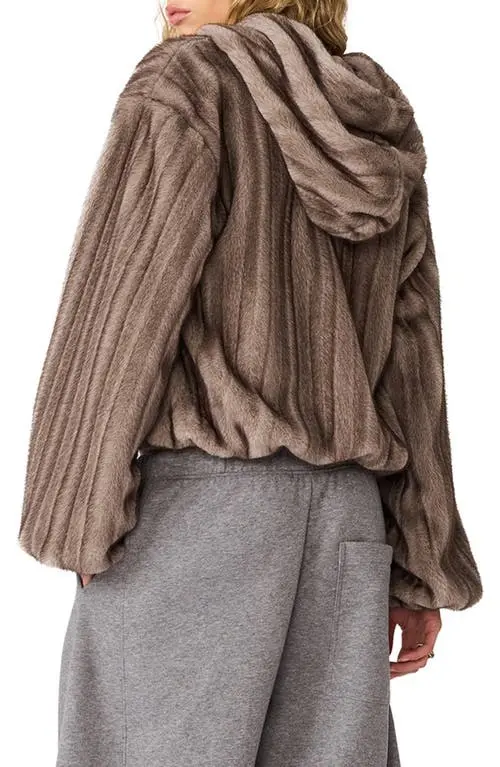 Steve Madden Mavis Faux Fur Jacket - Silver Grey