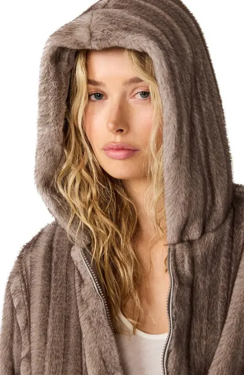 Steve Madden Mavis Faux Fur Jacket - Silver Grey