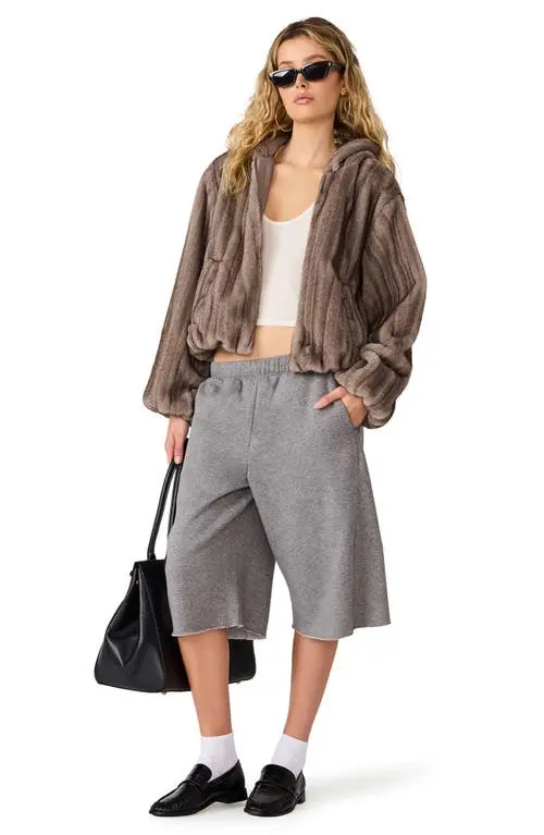 Steve Madden Mavis Faux Fur Jacket - Silver Grey