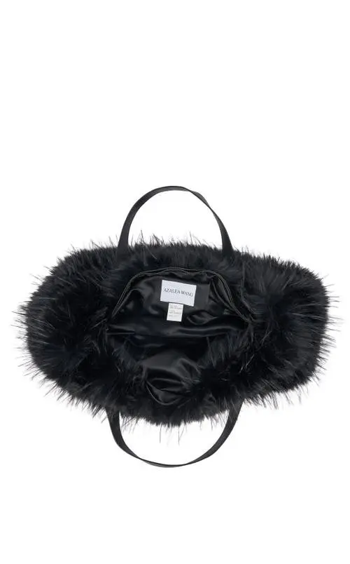 AZALEA WANG Confidante Faux Fur Handbag - Black