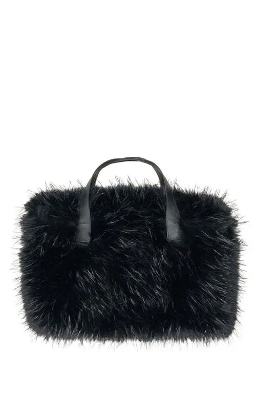 AZALEA WANG Confidante Faux Fur Handbag - Black