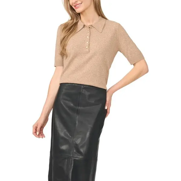 Ted Baker London Remy Short Sleeve Button Detail Sweater