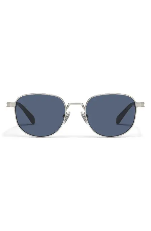 Quay Born Ready Sunglasses - Matte Silver/navy Polarized