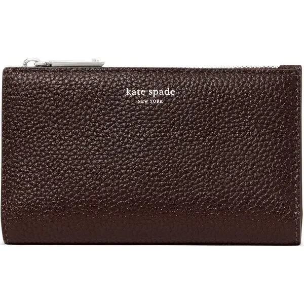 Kate Spade New York Devin Pebbled Leather Zip Pouch - Hot Fudge