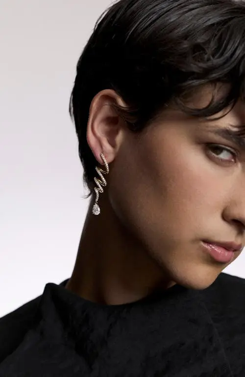 Nadri Muse Twirl Cubic Zirconia Linear Drop Earrings
