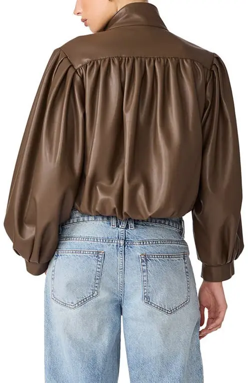 Steve Madden Deedee Faux Leather Bomber Jacket