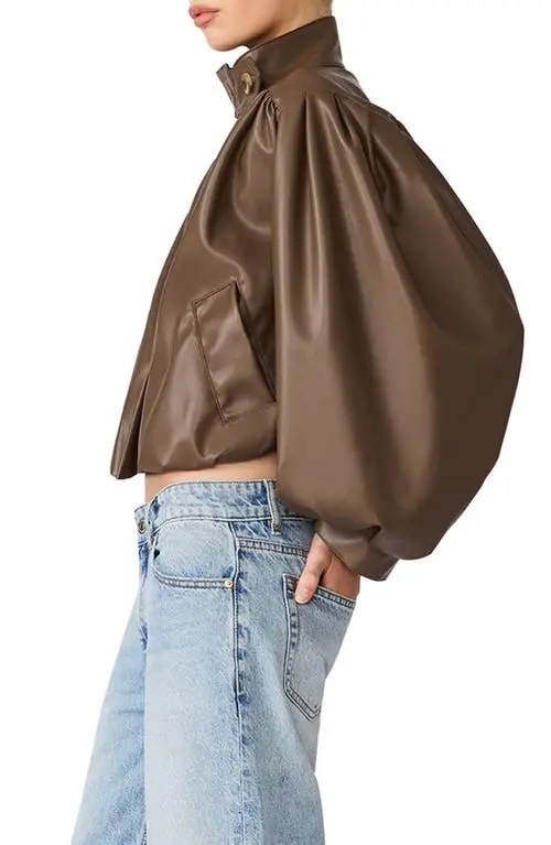 Steve Madden Deedee Faux Leather Bomber Jacket