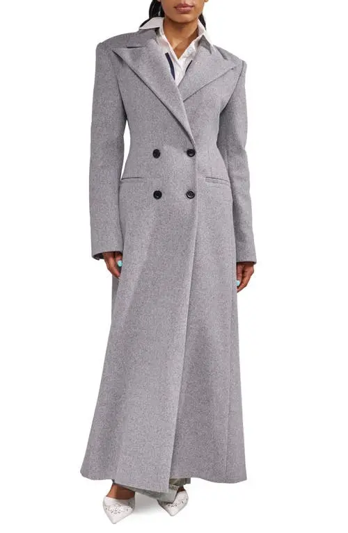 AZALEA WANG Haloir Double Breasted Trench Coat - Grey