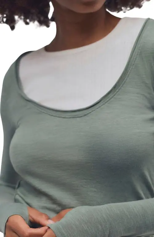 Free People Siren Long Sleeve Top - Olive Leaf