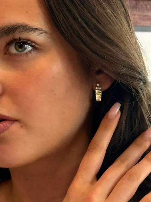 SET & STONES Jules Ridge Hoop Earrings