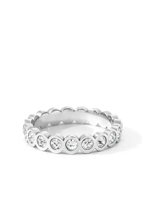 MINT & LILY Bezel Set Eternity Stacking Ring - Silver
