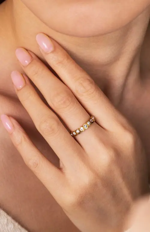 MINT & LILY Bezel Set Eternity Stacking Ring - Silver