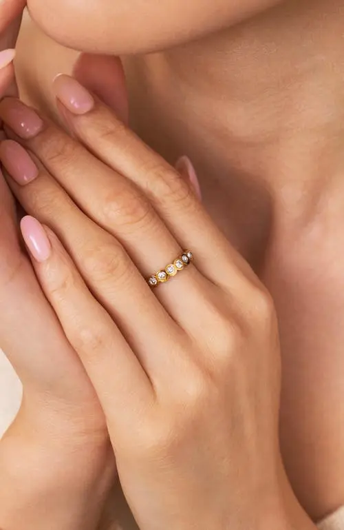 MINT & LILY Bezel Set Eternity Stacking Ring - Silver
