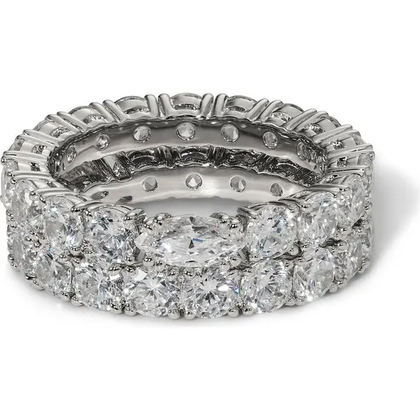 Nadri Twinnie Double Ring - Rhodium