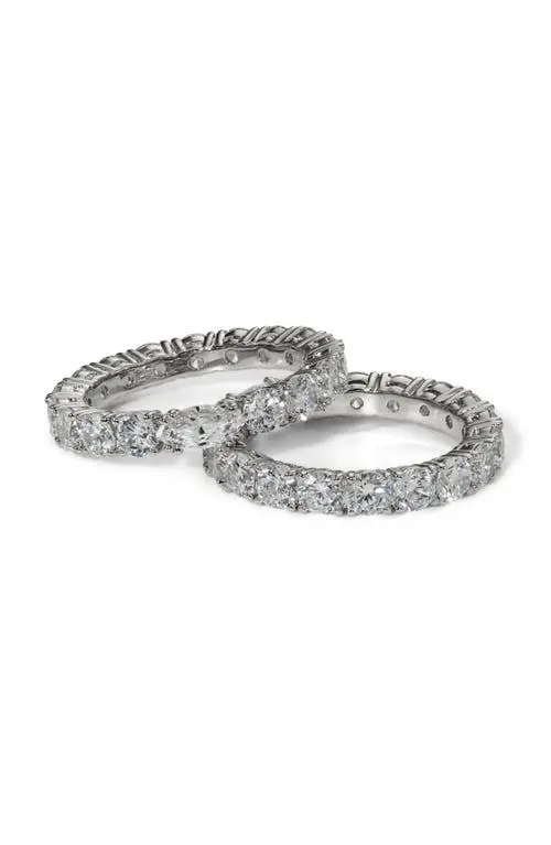 Nadri Twinnie Double Ring - Rhodium