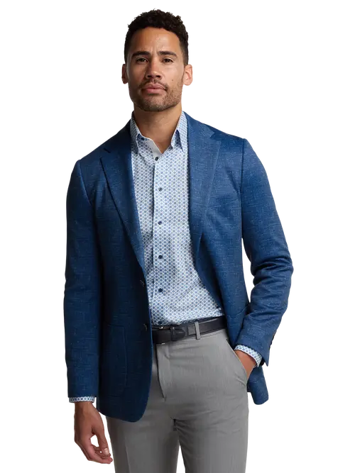 PAUL FREDRICK Cotton Blend Single Breasted Notch Lapel Knit Sport Coat