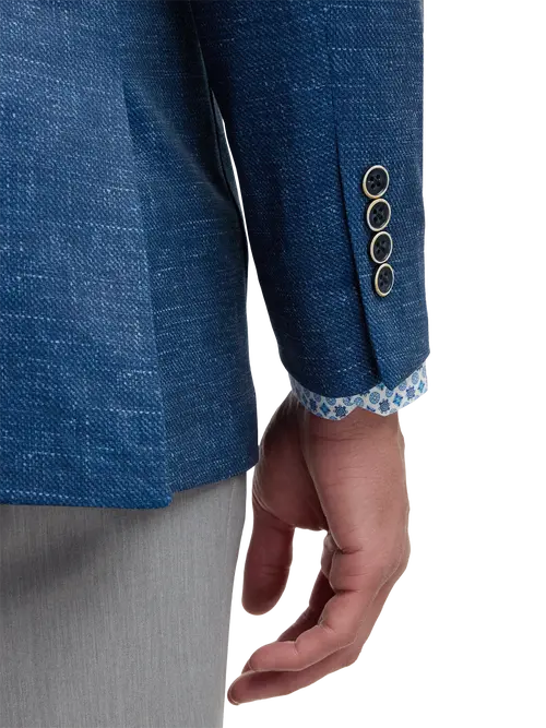 PAUL FREDRICK Cotton Blend Single Breasted Notch Lapel Knit Sport Coat