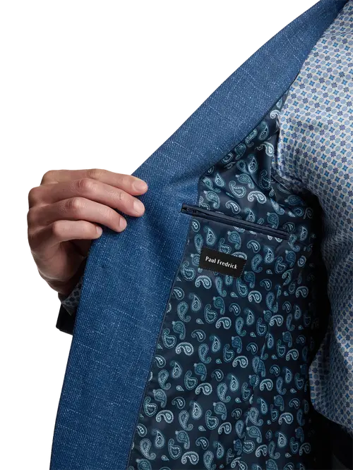 PAUL FREDRICK Cotton Blend Single Breasted Notch Lapel Knit Sport Coat