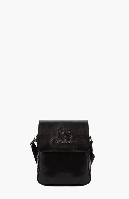 CAVALINHO Gentleman Leather Traveler Crossbody Bag 92 - Black