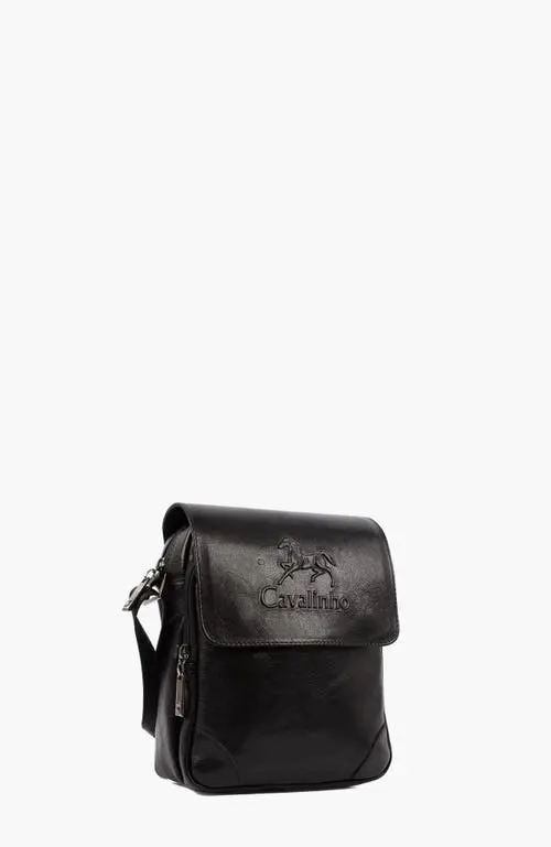 CAVALINHO Gentleman Leather Traveler Crossbody Bag 92 - Black