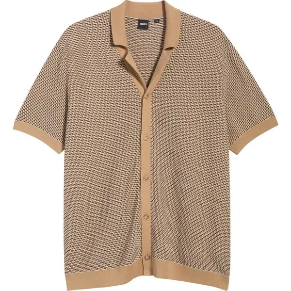 BOSS Lomare Cotton Button-up Sweater