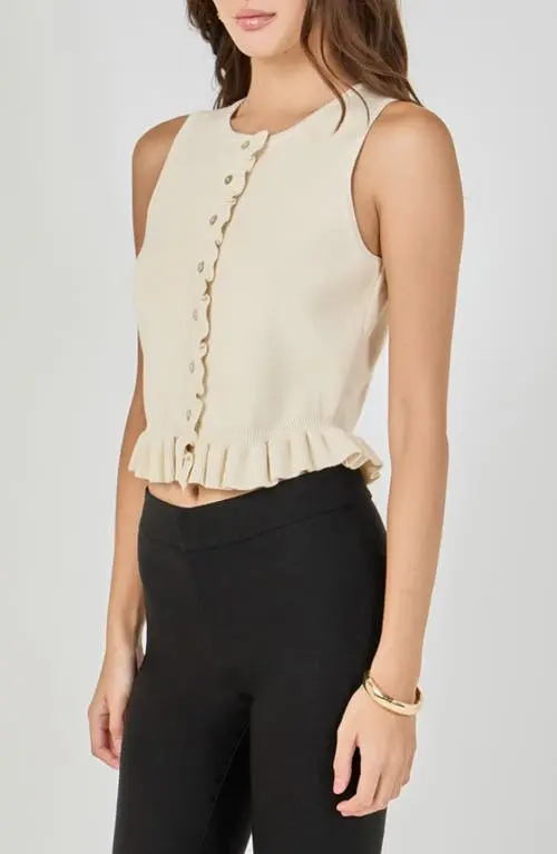 Endless Rose Ruffle Trim Knit Vest