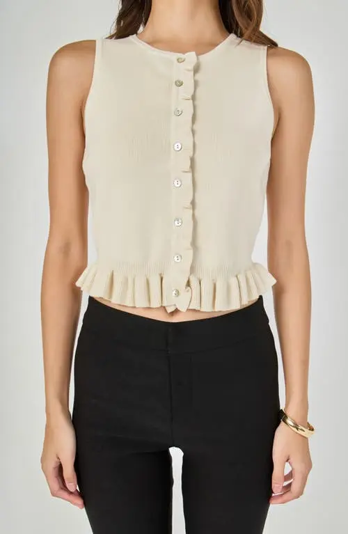 Endless Rose Ruffle Trim Knit Vest