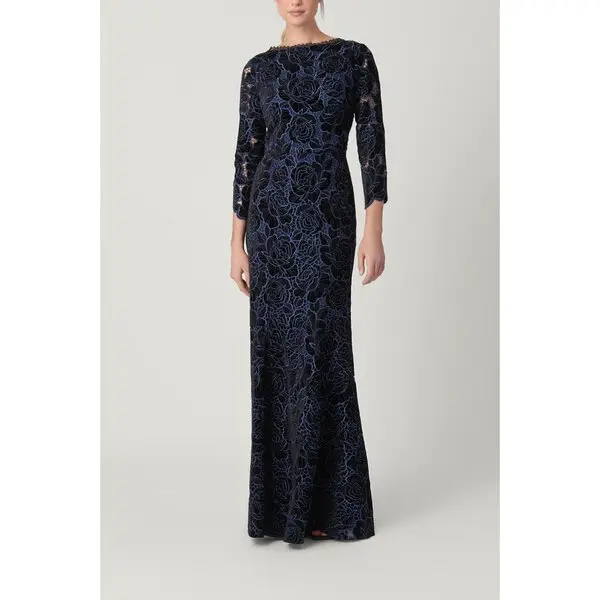 Shoshanna Monroe Velvet Lace Brianna Dress