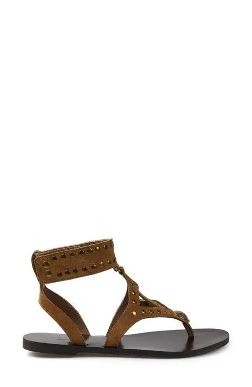 ARTISAN CRAFTED BY ZIGI Leessa Studded Leather Thong Sandal - Tan Suede