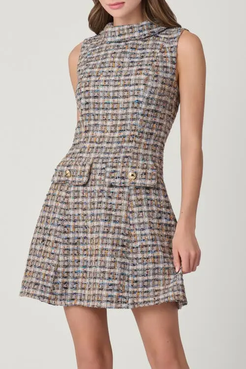 Shoshanna Shimmer Tweed Charlotte Dress