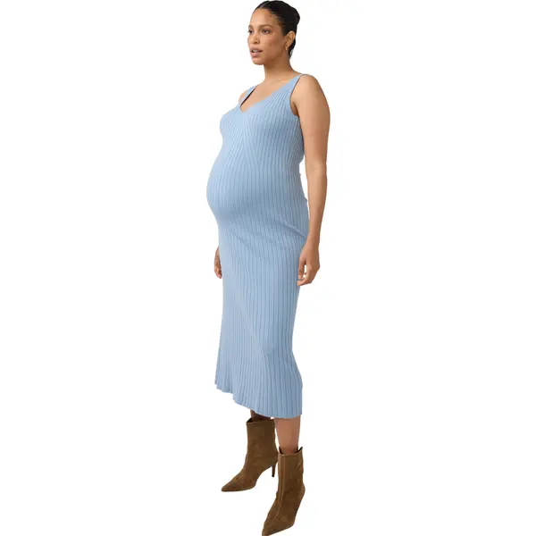 Ingrid & Isabel® Sleeveless Rib Sweater Maternity Nursing Midi Dress - Sky Blue
