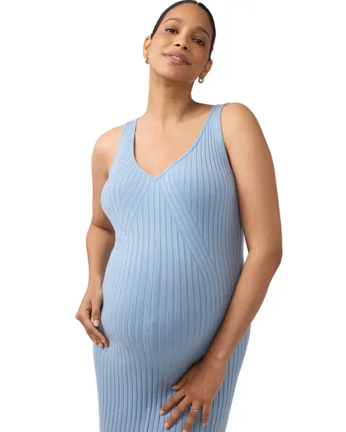 Ingrid & Isabel® Sleeveless Rib Sweater Maternity Nursing Midi Dress