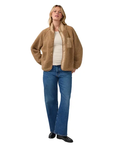 Ingrid & Isabel® Relaxed Raglan Sleeve Maternity Jacket - Sand