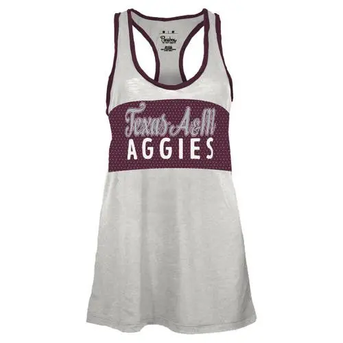 PRESSBOX Texas A&m Aggies Racerback Burnout Tank Top