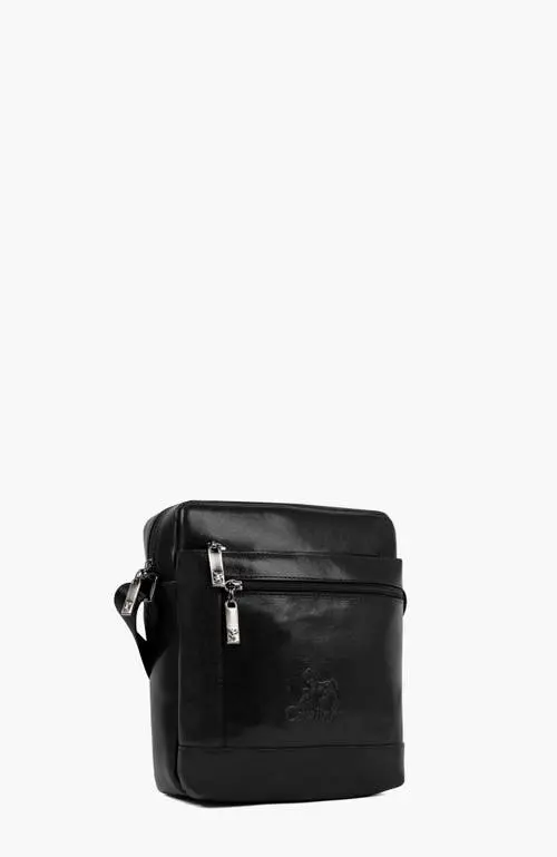 CAVALINHO Gentleman Leather Traveler Crossbody Bag 632 - Black