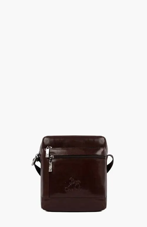 CAVALINHO Gentleman Leather Traveler Crossbody Bag - Brown