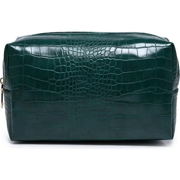 URBAN ESSENTIALS Croc Chic Cosmetic & Travel Organizer Pouch - Emerald